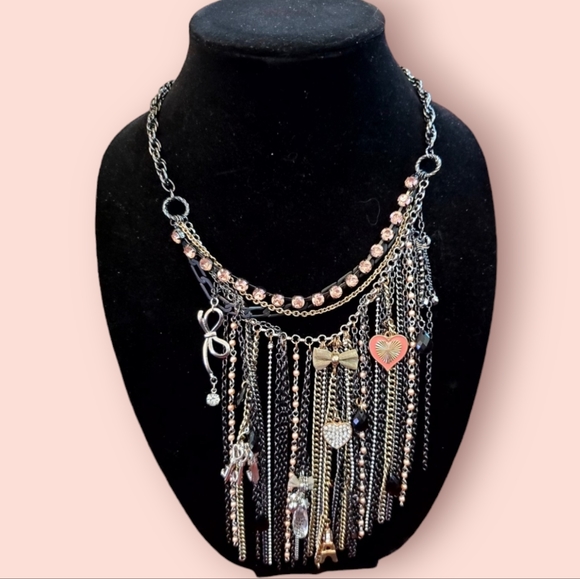 Claire's | Jewelry | Layered Chain Waterfall Charm Necklace 3 5 Drop ...